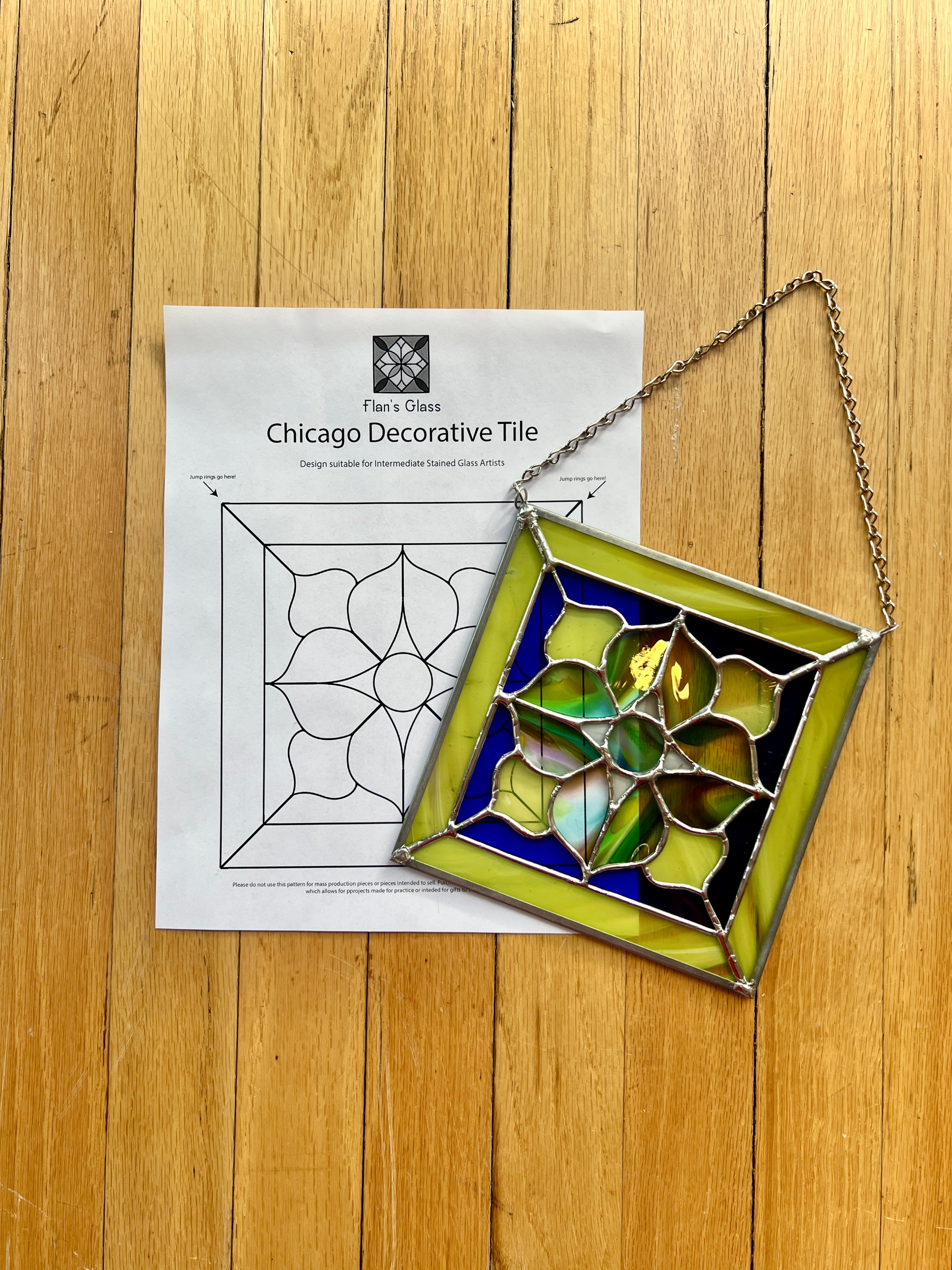 Chicago Decorative Tile [Digital Download Pattern] – Flan's Glass